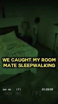 CCTV camera caught a sleepwalking woman at night