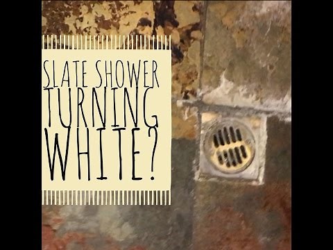 Slate tile shower cleaning and efflorescence removal