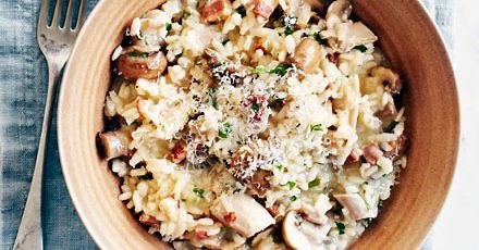 One pot chicken and mushroom risotto