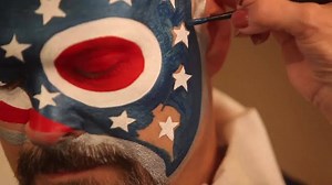 6.4K views · 28 reactions | You probably recognize this face from Columbus Blue Jackets games. Watch a time-lapse video of Eric Jasovsky getting his Captain Blue Jacket face-paint applied by artist Margi McGuire. Read more here: https://www.dispatch.com/news/20190506/blue-jackets-superfan-makes-6-hour-round-trip-for-facepainting | The Columbus Dispatch | Facebook