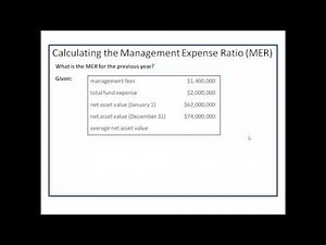 Calculating the Management Expense Ratio