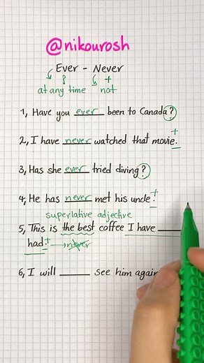 Ever vs. Never #reels #learningenglish | Nikourosh Nikourosh