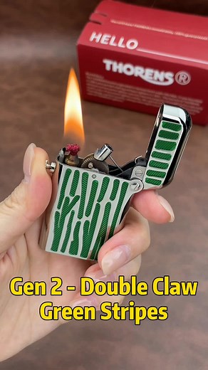 THORENS Gen 2 Double Claw Lighter in Green Stripes