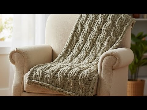 HAND KNIT A CHUNKY CABLE BLANKET - BEGINNERS