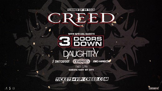 544K views · 15K reactions | It’s time to ROCK 蘭 The wait is over! Creed is returning to stages across North America for the first time in 12 years ✨ 3 Doors Down will be special guest on select cities. https://livemu.sc/3MixXdd | Live Nation Concerts | Facebook