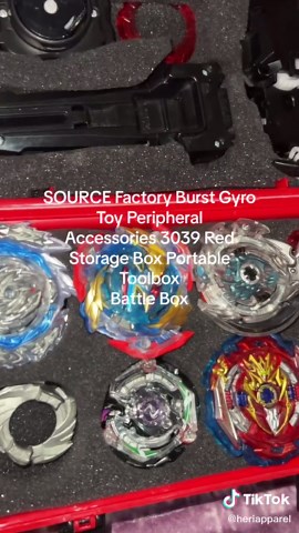 Burst Gyro Toy Accessories: Portable Red Storage Box