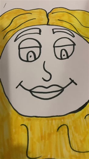 Hand-Drawn Cartoon Face Art on Paper