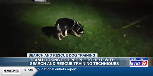 Hudson Search and Rescue team seeks volunteers to assist in training search dogs