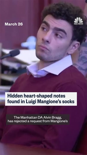 Hidden heart-shaped notes found in Luigi Mangione's socks. | NBC News