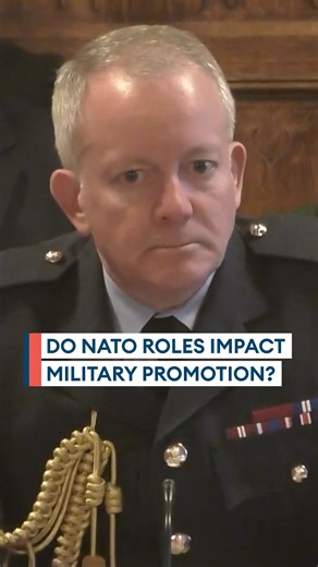 "I want to enhance their promotion prospects"🗣️ Chief of the Defence Staff, ACM Sir Rich Knighton, emphasises that they are working hard to ensure that those who have that experience will have promotion opportunities He was asked by MP Ian Roome how he was "going to ensure that the culture changes, so that actually their time spent in Nato command positions does not affect their promotion" | Forces News