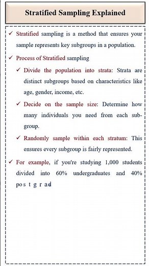 Stratified sampling explained #sampling #dataanalytics #dataanalysis