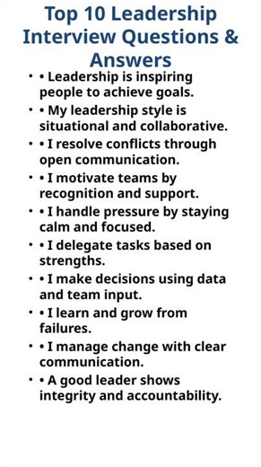 Top 10 Leadership Interview Questions That Employers Actually Ask #leadership #viral #trending