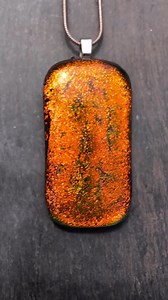 Orange Dichroic Glass Pendant Necklace: Fused Glass Jewelry, Silver Chain - Etsy