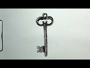 How to Draw Vintage Key in Easy Steps