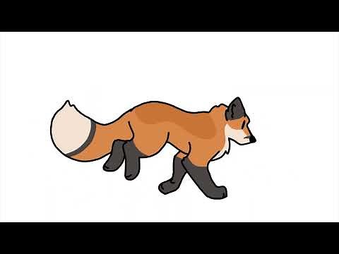 Running fox - 2D animation + stages of creation