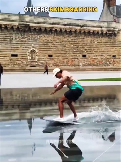 Normal Skimboarding vs King of Skimboarding 🔥 | Amazing Skimboarding #skills #stunts #skimboarding