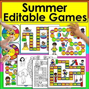 EDITABLE End of Year Summer Review Sight Word GameBoards Auto-Fill from ANY LIST