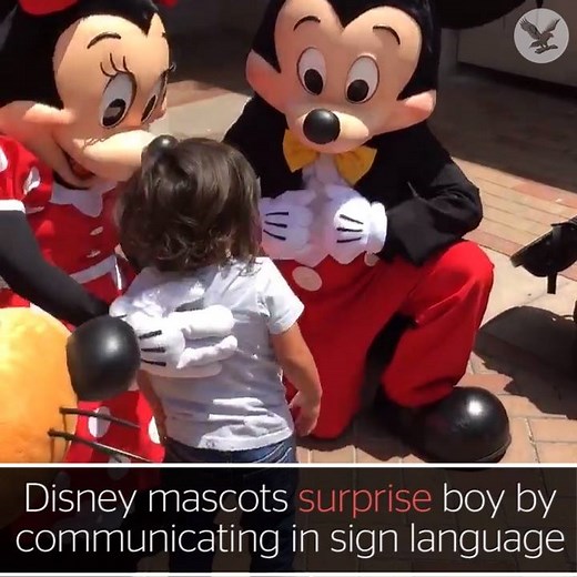 151K views · 1.1K shares | Disney mascots surprise deaf boy by answering his question with sign language | The Independent | Facebook