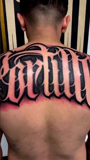 Tattoo lettering on back!!!!! #shorts
