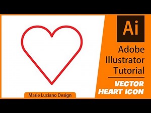 How to design a HEART in Adobe Illustrator using basic shapes - Step by step icon tutorial