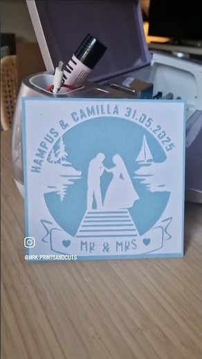 Made a wedding card with my Cricut! ✂️💍 #cricut #weddingcard #diycard