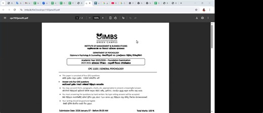 2026.02.04 DPC 94 General Psychology Exam Revision