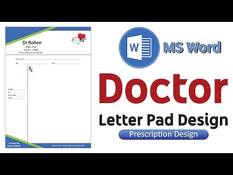 Doctor Letter Pad Design Tutorial in MS Word |Prescription Design in MS Word