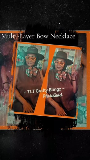 Hand-made Accessory made by Me. Multi-Layer Bow Necklace worn by my stylish customer/friend/sister. ✨️🧡🏈 #HandmadeCrafts #CraftyByNature #HandmadeGifts