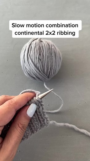 Slow Motion Combination Continental 2x2 Ribbing Tutorial