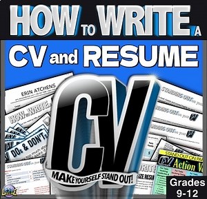 High School Resume Writing Lesson and Career Exploration Worksheets, Activities