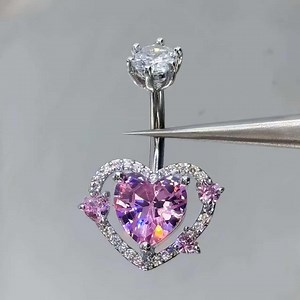 Pink Hearts Belly Ring - Etsy