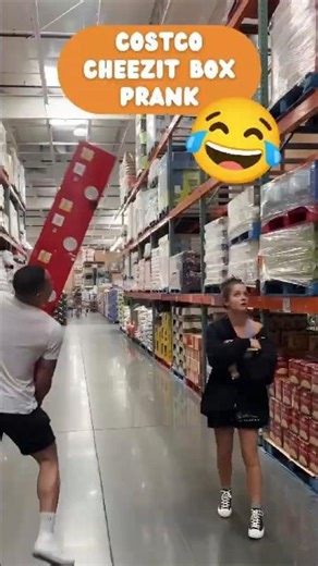 Fake Falling Box Prank at Costco… She Nearly Jumped! 😂📦