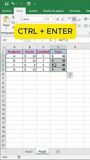 The Excel shortcut that prevents errors when copying formulas (CTRL + ENTER) #excel #shorts