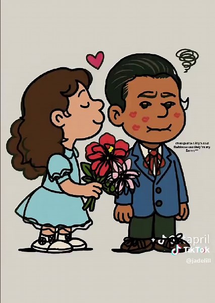 My GF and I as Peanuts Characters: A Creative Art