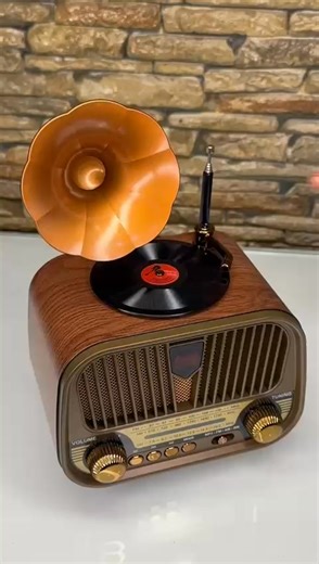Relive the golden era of music! PickittMarket’s elegant vintage-style gramophone fills your space with warm, soulful sound and instantly sets the mood of the 90s. Perfect for cozy evenings, parties or simply adding a touch of old-world charm to your home.BLUETOOTH,RADIO. | Pickitt market