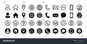 Business Card Contact Information Icon Set Stock Vector (Royalty Free) 2435733519 | Shutterstock