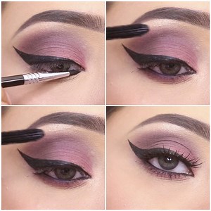 2.3M views · 41K reactions | Quick, simple & beautiful mauve eye makeup look with winged eyeliner! | MetDaan Tips | Facebook