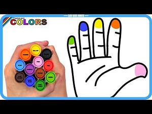 ( Fingers ) Hand Drawing and Glitter Coloring with Big Marker Pencils – Fun for Kids