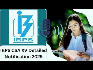 Institute of Banking Personnel Selection (IBPS) CRP CSA - XV 2025 Notification 2025 -10277 Vacancies