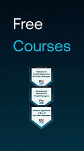6.8K views · 50 reactions | Take 3 for FREE! We’ve made three of our popular AI courses available to everyone at no cost. Get started to stay ahead in your career: https://bit.ly/44rWLb0 | Project Management Institute | Facebook