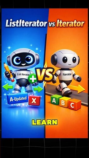 Iterator vs ListIterator in Java #java #iterator #shorts