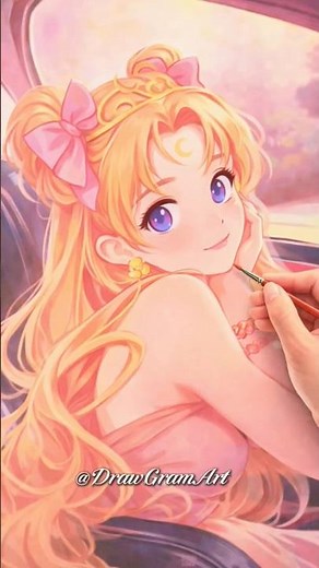 Soft Sparkle Sailor Moon Drawing Tutorial 🌙💖 ​#SailorMoon #UsagiTsukino #MagicalGirl #MangaArt