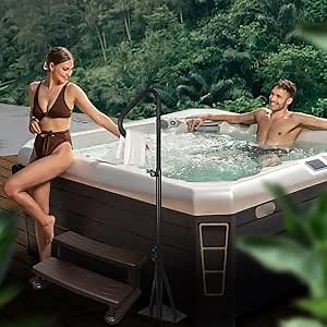 Hot Tub Handrail, Spa Safety Hand Rail 58", Spa Hand Rails, 360 Rotatable Spa Side Han drail, Rust-Proof Handrail,600 LBS Load spa Side Under Mount Handrail, for Indoor and Outdoor Hot Tubs, spa