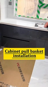 Cabinet pull basket installation #kitchencabinets #kitchencabinet #kitchen #customkitchencabinets #kitchencabinetfactory #chinakitchenfactory #fyp #foryou #viral | Alead Kitchen & Wardrobe Custom