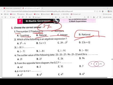 Exam 6 ,7 ,8 Math prim 6,term 1