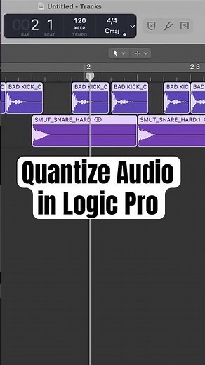 Logic Pro | How To Quantize Audio Regions #logicpro #audioengineering