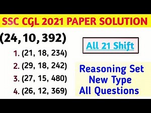 SSC CGL 2020 PAPER SOLUTION | Reasoning set ssc cgl 2020 Reasoning all asked Questions