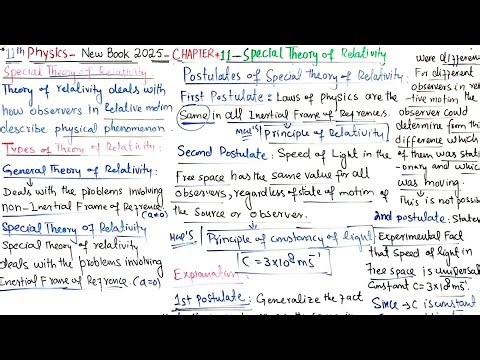 Postulates of Special Theory of Relativity | Chapter 11 | Class 11 Physics New Book PCTB 2025
