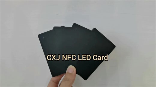 Social Media Led Light Luxury Nfc Business Card Blank White Pvc Card Nfc Card with Green Led Edge