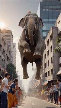 A Monk and an Elephant's Aerial Walk #buddha